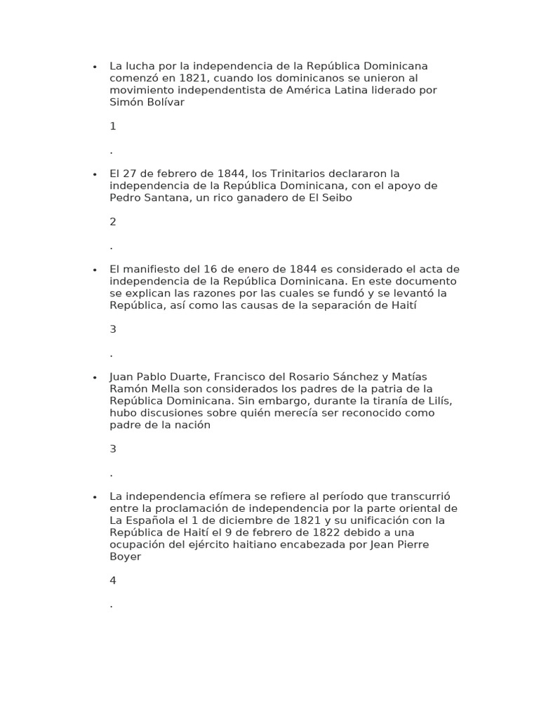 Independencia Dominicana: Claves Históricas | PDF