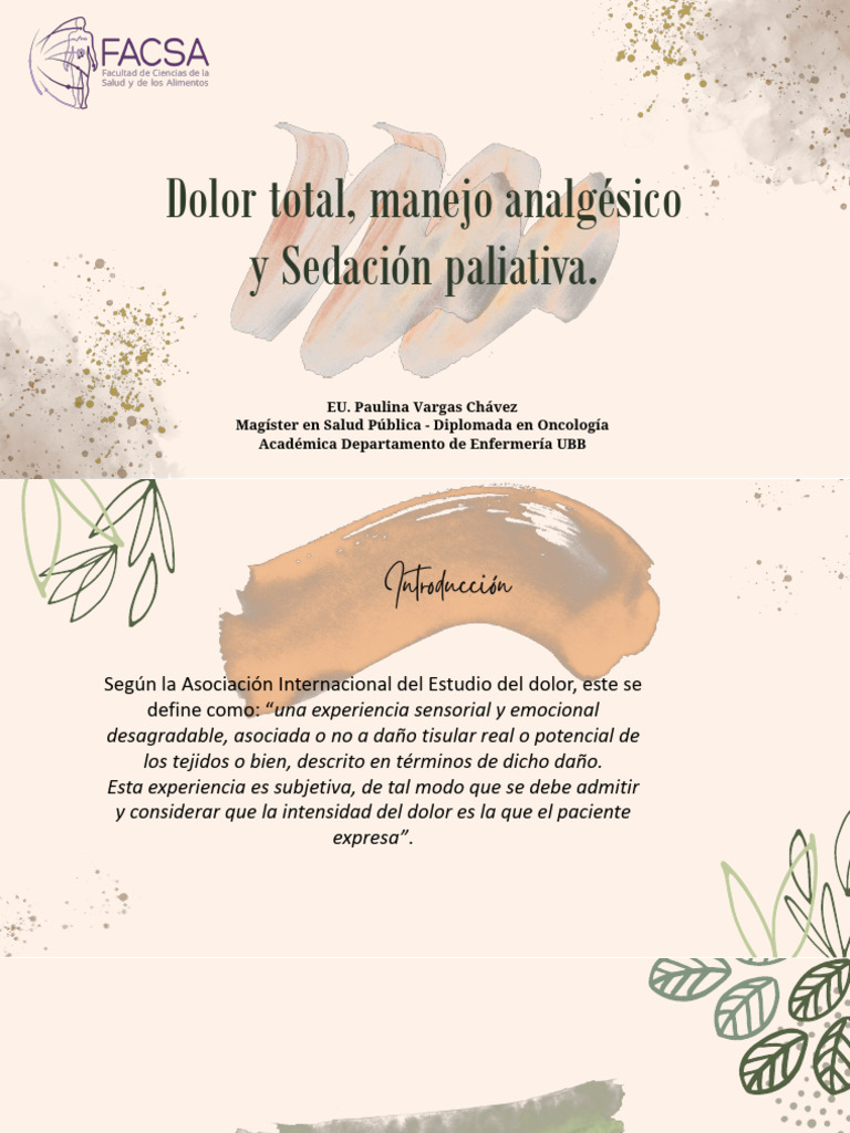 Dolor Total CP, Sedación Paliativa Clase 7 | PDF | Dolor | Analgésico