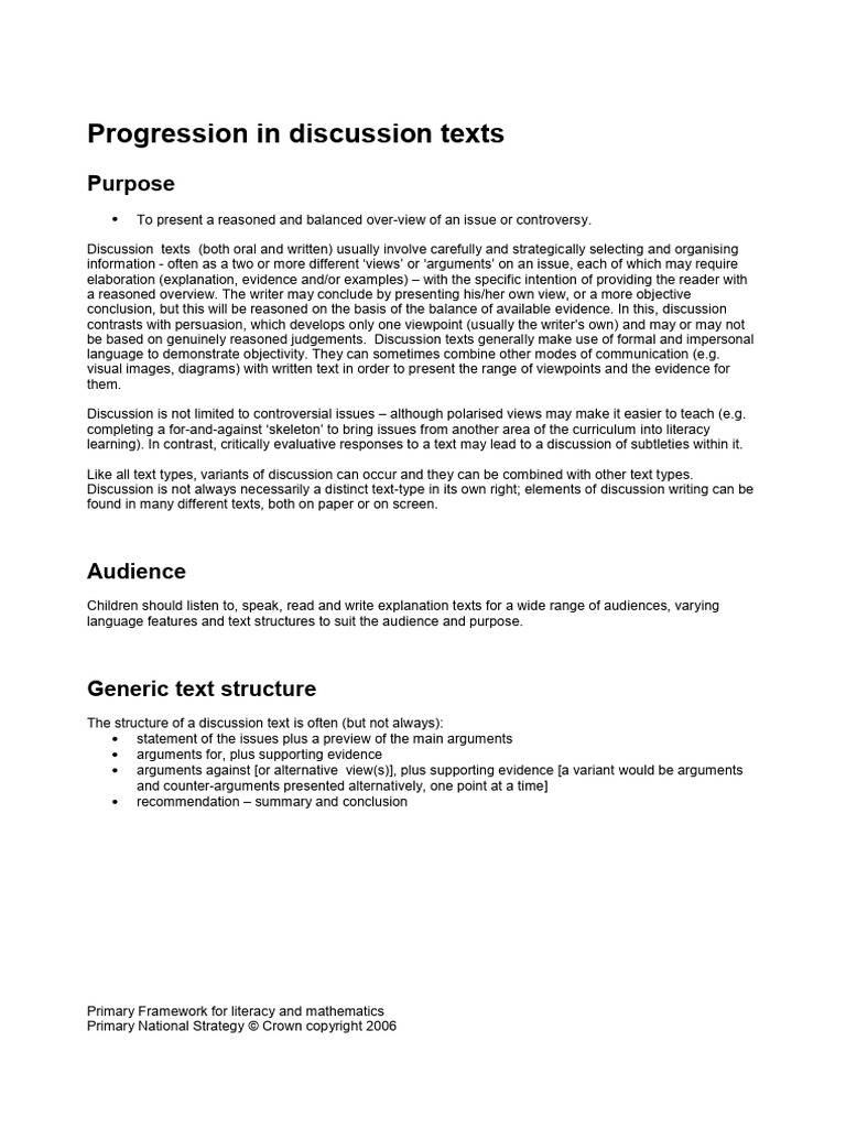 Discussion Texts | PDF | English As A Second Or Foreign Language | Argument