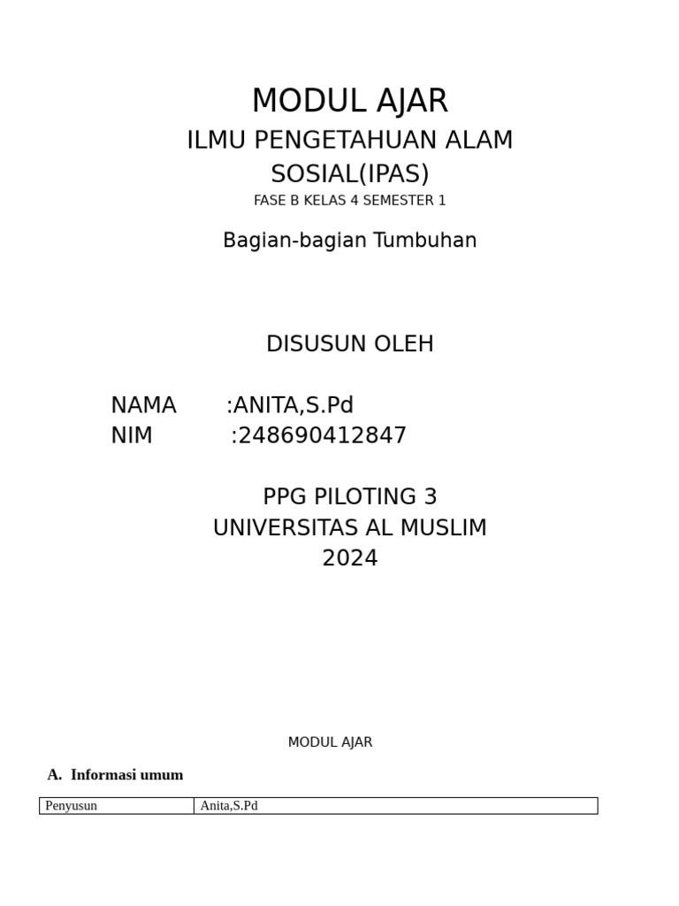Modul Ajar PPG Ukin | PDF | Karier & Perkembangan