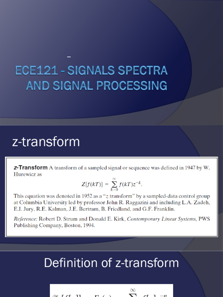 13-z Transform | PDF | Teaching Methods & Materials