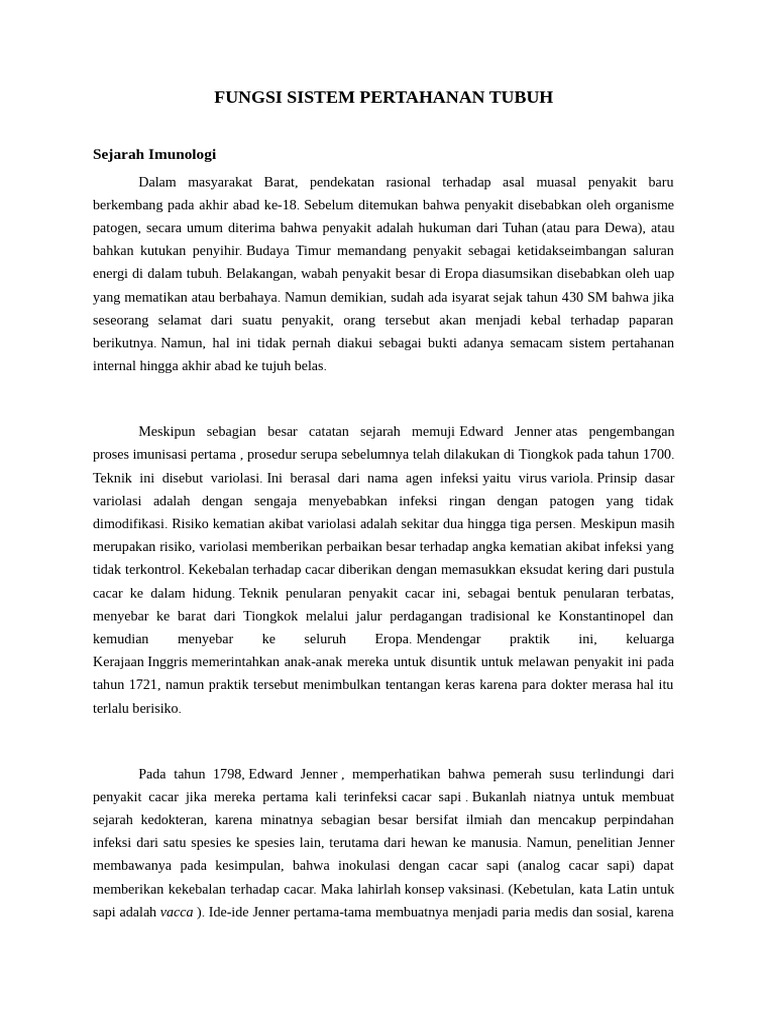 Fungsi Sistem Pertahanan Tubuh Pdf 