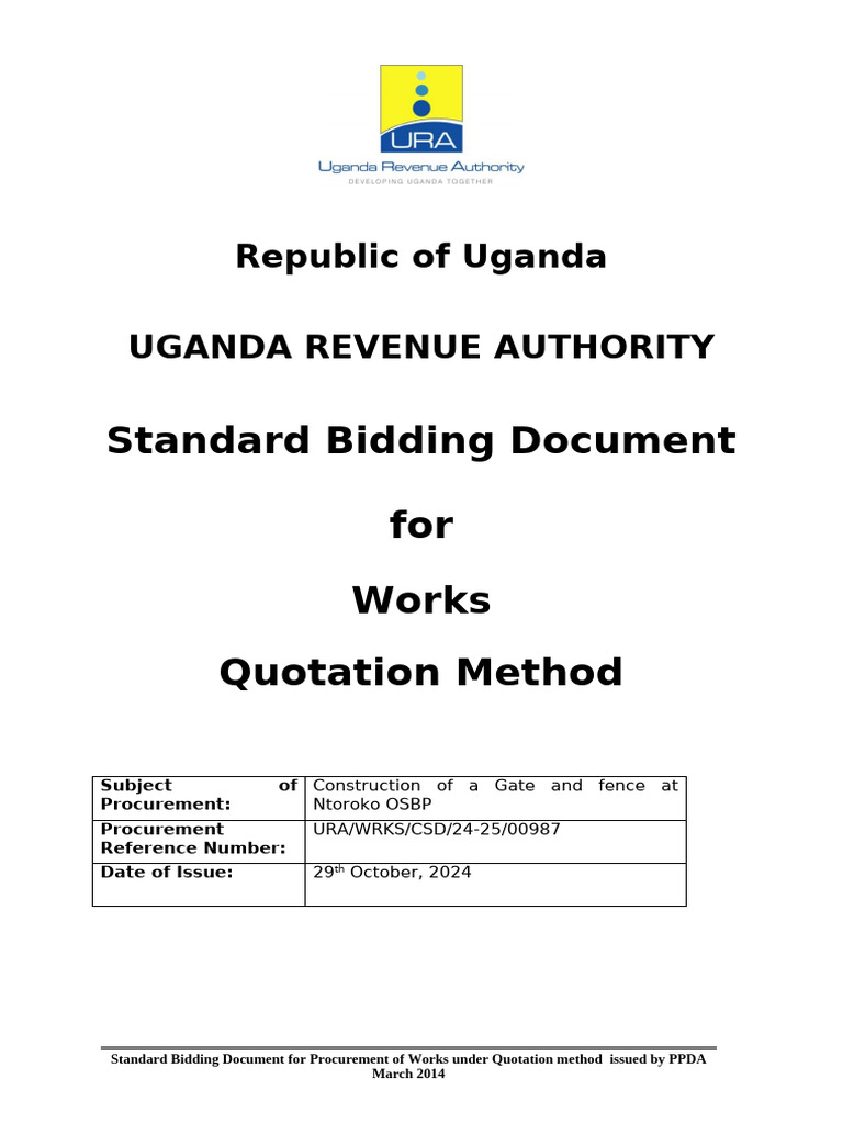 RFQ-Gate Construction and Fencing Works at Ntoroko | PDF | Concrete ...