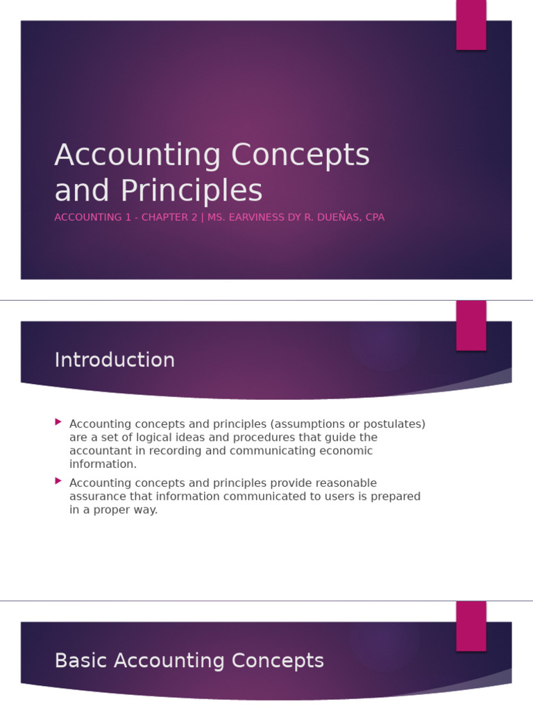 CHAPTER 2 Accounting Concepts and Principles | PDF | Information ...