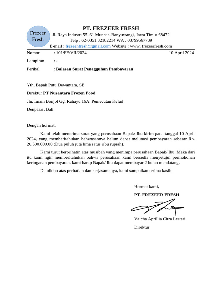 Surat Balasan Semi Blockstyle | PDF