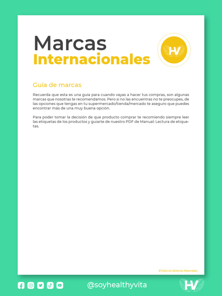 Guía de Marcas Internacionales Saludables | PDF | Mantequilla de maní ...