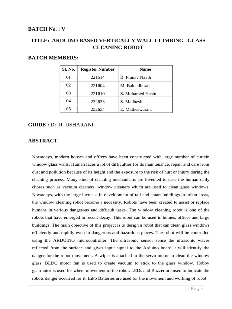 Abstract Batch 5 Final 18.10.2024 | PDF | Robot | Robotics