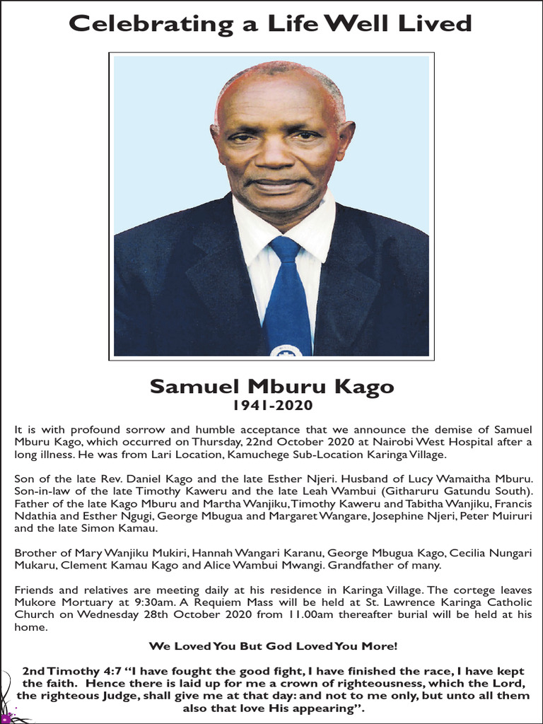 Samuel Mburu Kago | PDF | Sports & Recreation | Religion & Spirituality