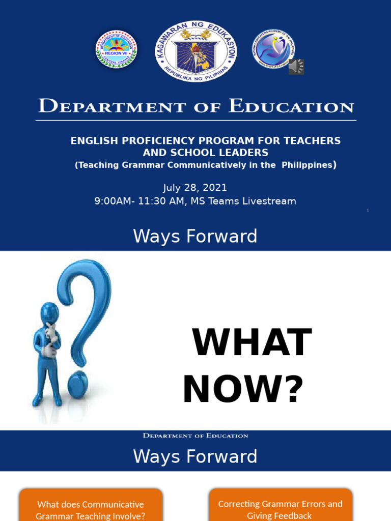 English Proficiency Program For Teachers and School Leaders Ways ...