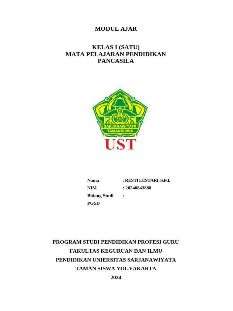 Modul Ajar PPG UST | PDF