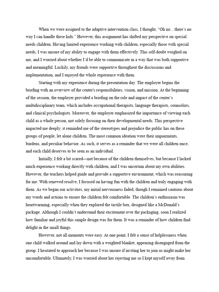 Self Reflection Report | PDF | Nonverbal Communication | Cognition Self Reflection Report | PDF | Nonverbal Communication | Cognition