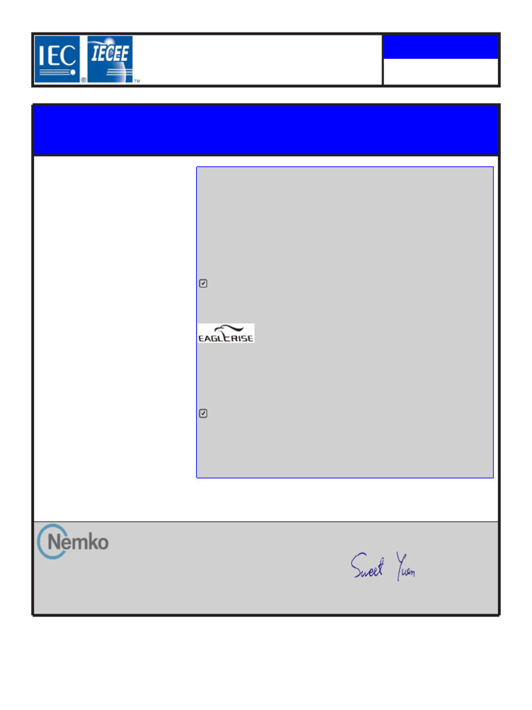 LS-8-XXX SI E1,3W6W8W12W21W SI ECO#E, 8W12W20W LI EXC#ECO, 40W LI (-G) ECO#ECO-1 - CB Cert ...