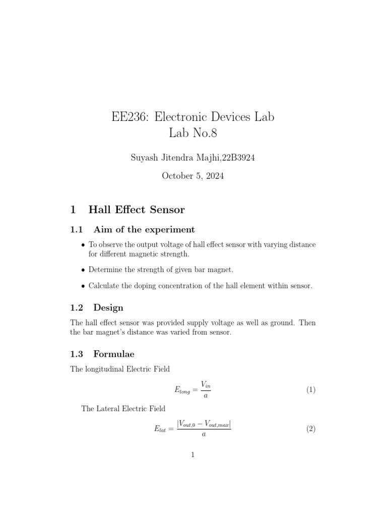 LAB_OVERLEAF | PDF | Physical Sciences | Electrical Engineering