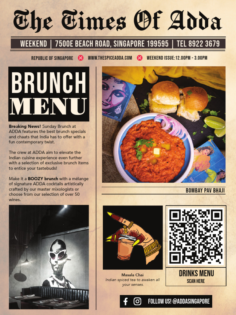 Brunch Newspaper Menu 2023 1 Compressed 1 | PDF | Indian Cuisine | Cooking