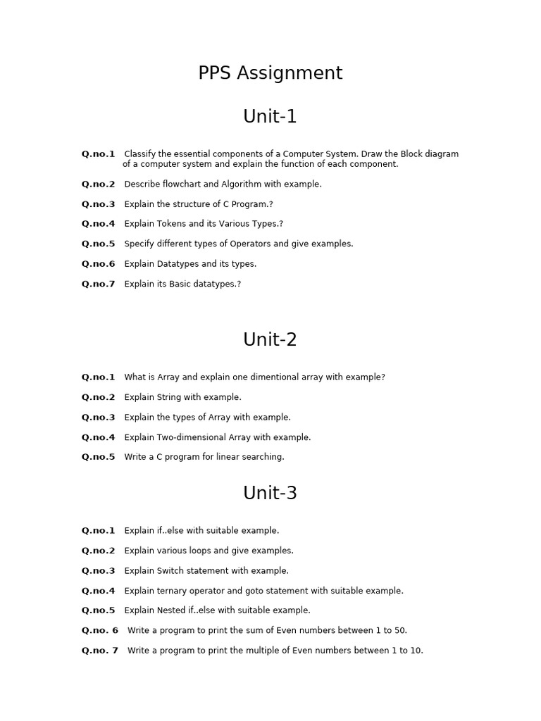 PPS Assignment | PDF