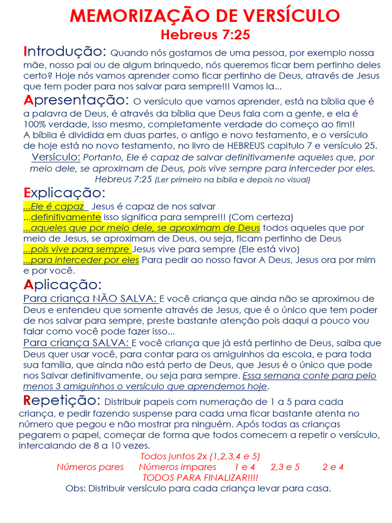 Memorizacao de Versiculo | PDF | Bíblia | Jesus