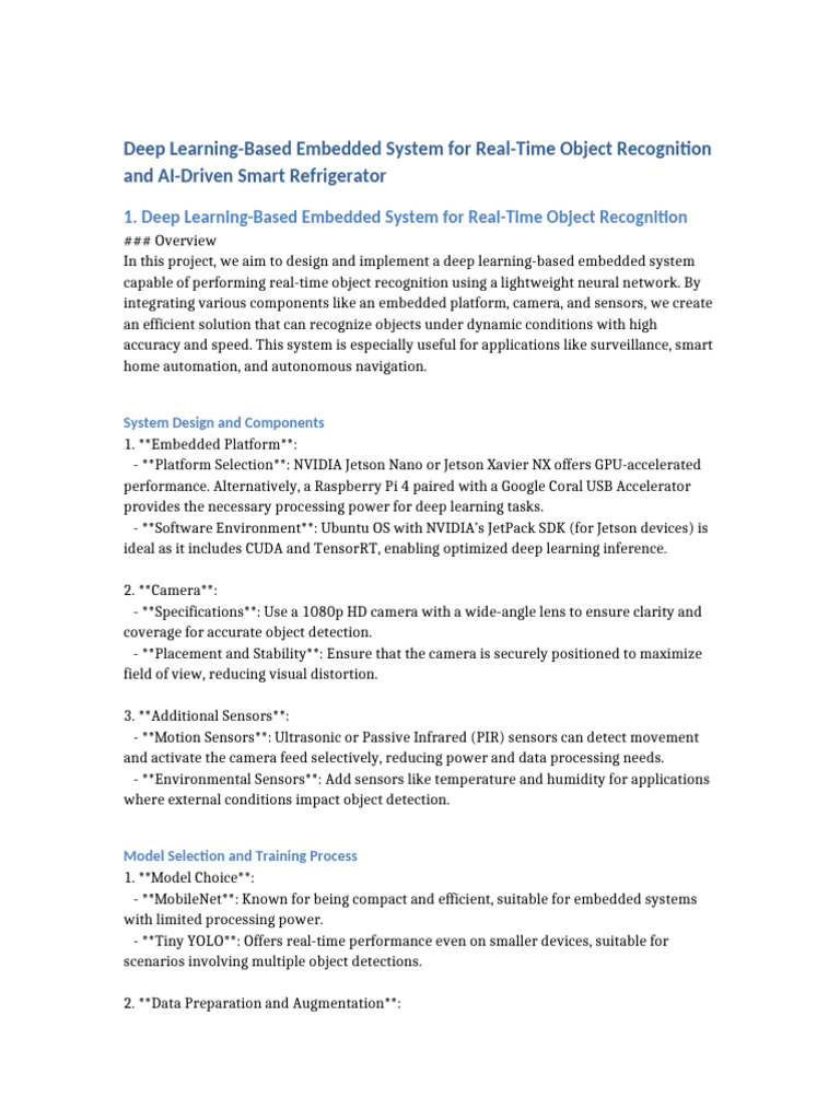 Extended Deep Learning and AI Smart Refrigerator Report | PDF | Usability | Embedded System