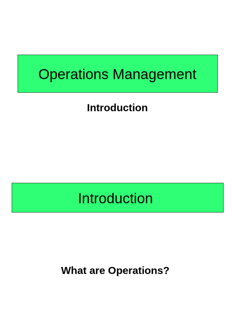 OM Introduction Sept 2024 | PDF | Business Economics | Business Process