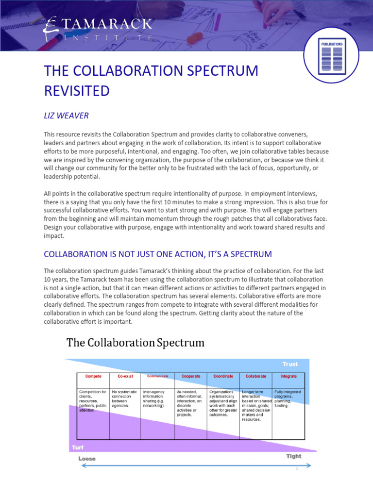 Collaboration Spectrum Guide | PDF | Collaboration | Leadership