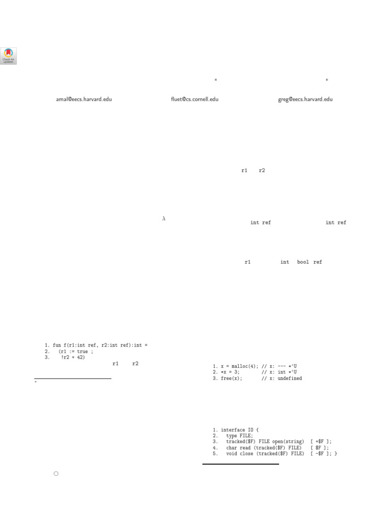 A Step Indexed Model Of Substrutural State Pdf Pointer Computer Programming Computer