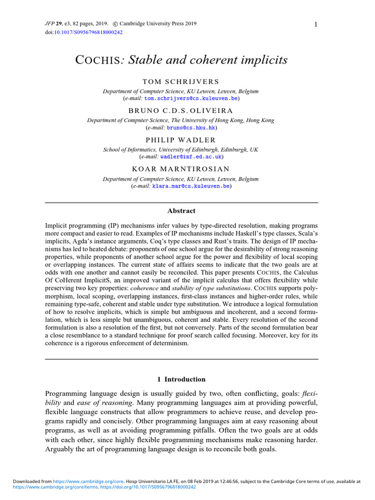 Cochis Stable and Coherent Implicits | PDF | Parameter (Computer Programming) | Scala ...