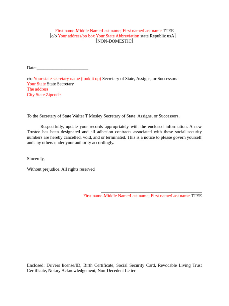 Trust Administration Update Notice | PDF