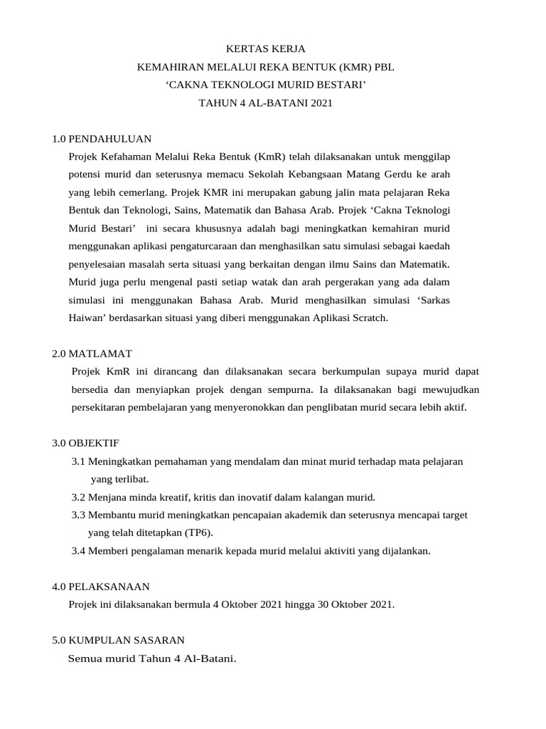 KERTAS KERJA KMR 4ab | PDF