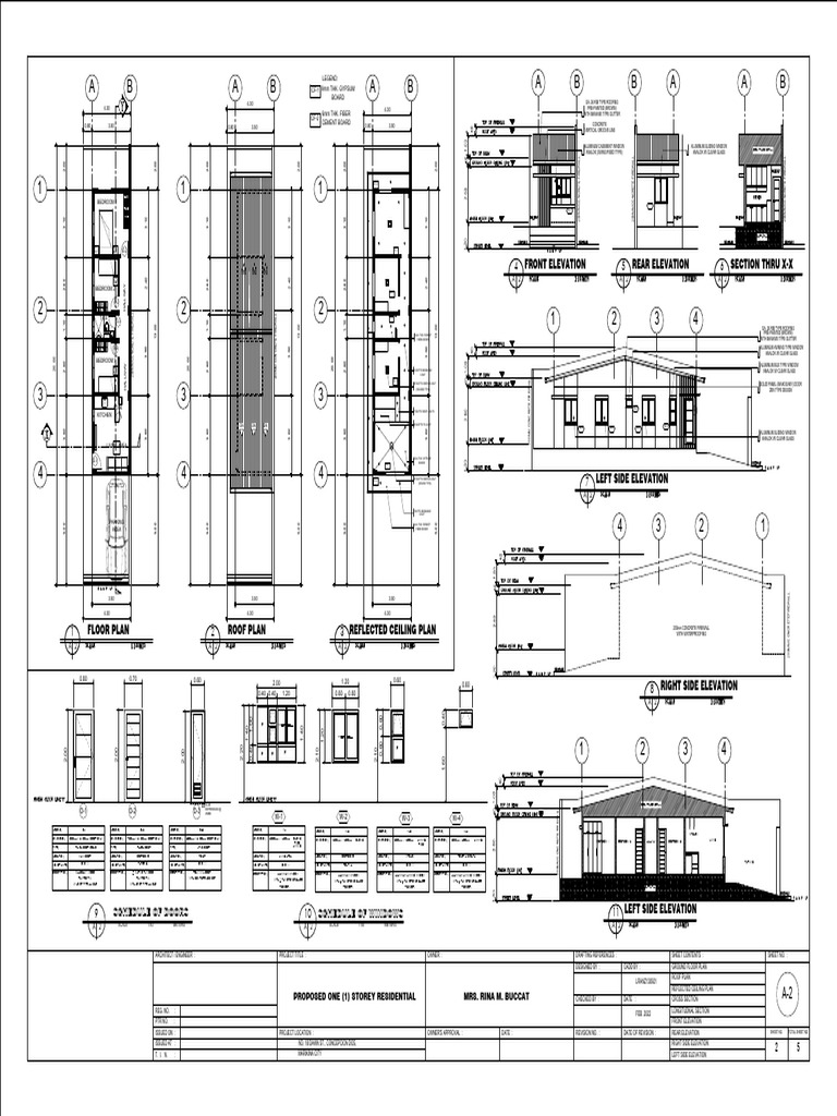 A B A B A B A B A B A B: Front Elevation Rear Elevation Section Thru X ...