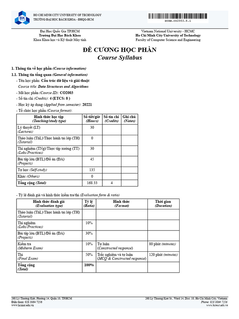DCMH - Co2003 - Data Structures and Algorithms-V5.1 | PDF