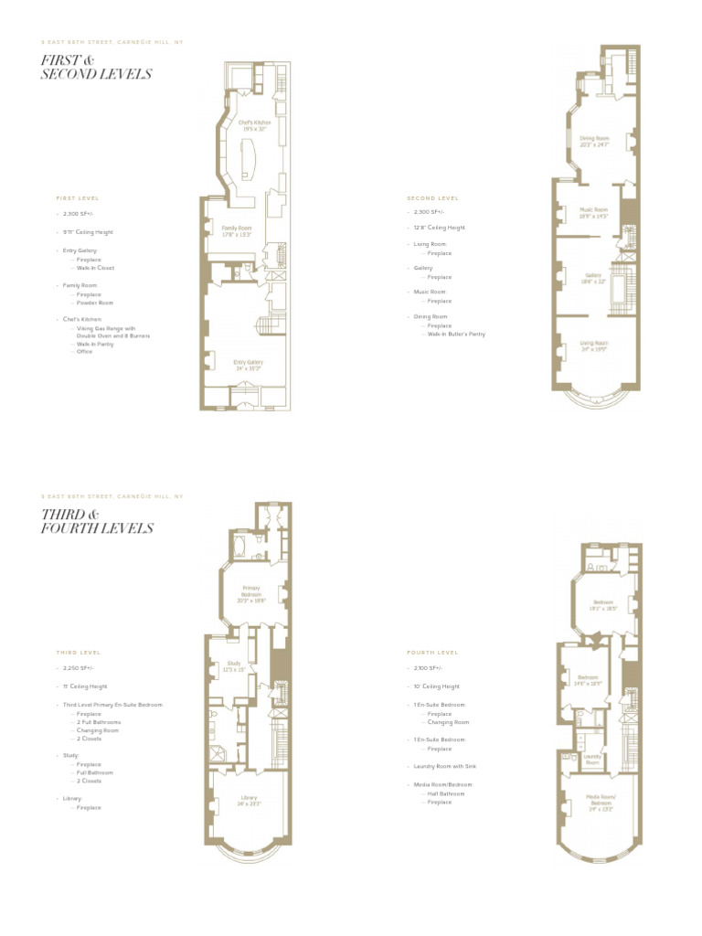 9 East88thSt Floorplans | PDF | Room | Bathroom