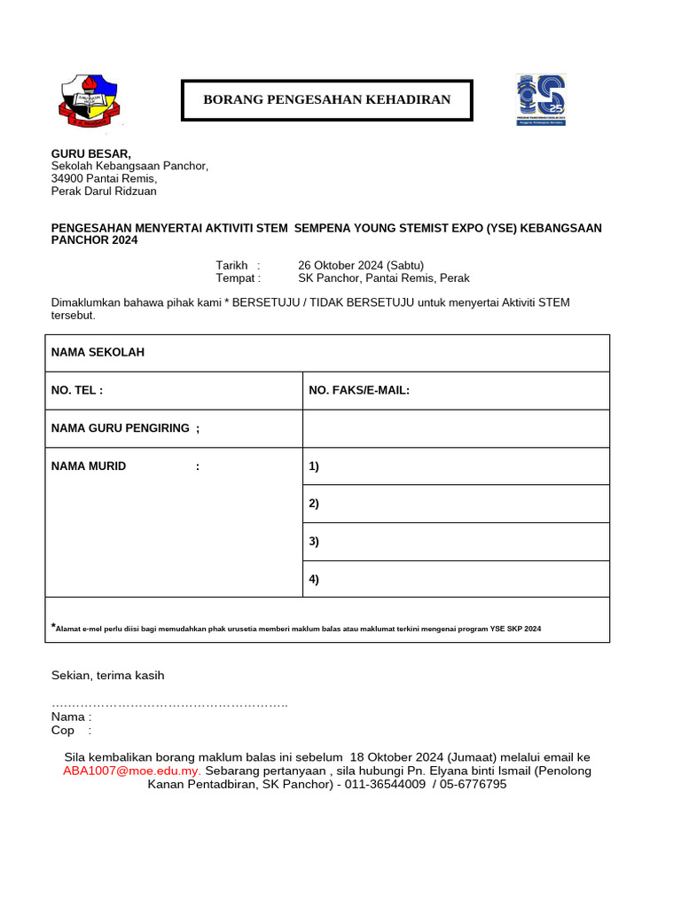 Borang Pengesahan Kehadiran | PDF