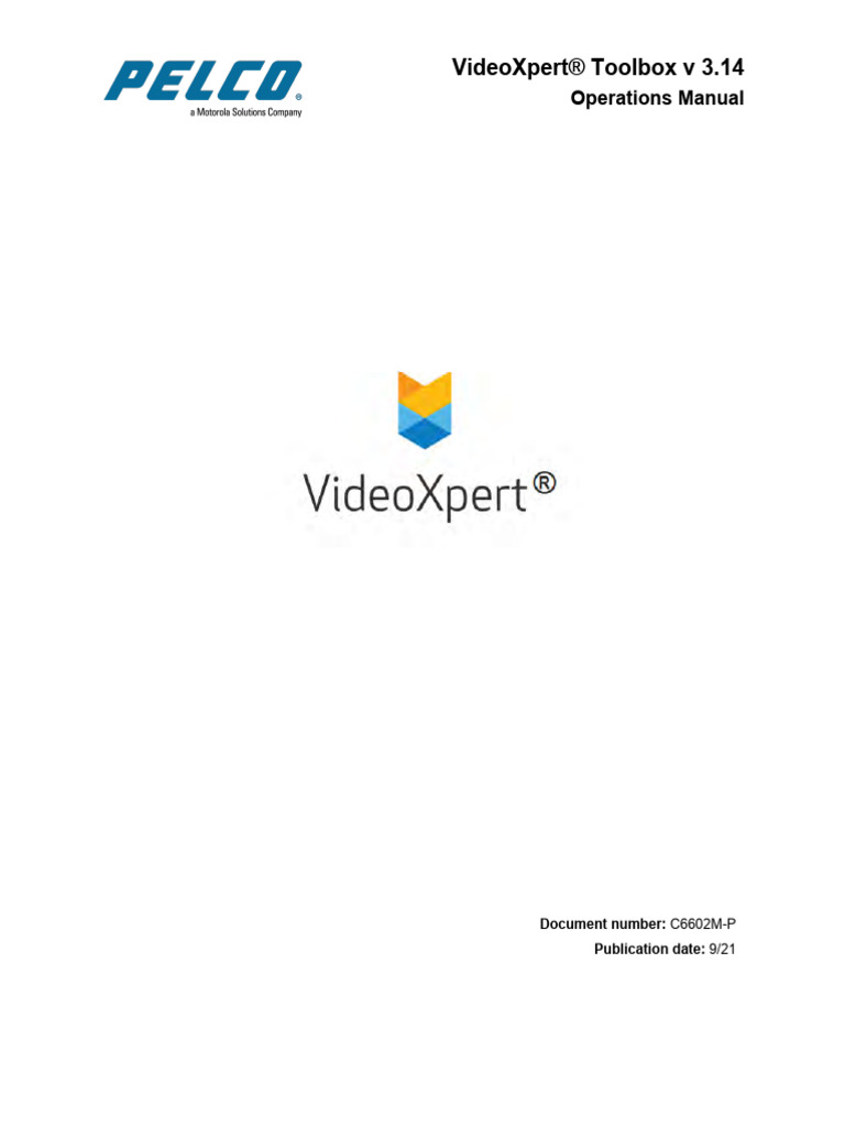 CCTV PELCO VxToolbox - v3.14 Operations Manual | PDF | Installation ...