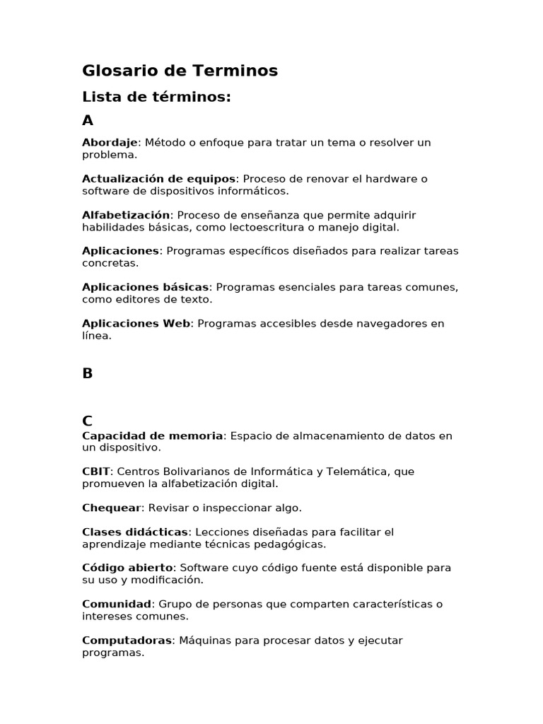 Glosario de Terminos | PDF | Programa de computadora | Programación
