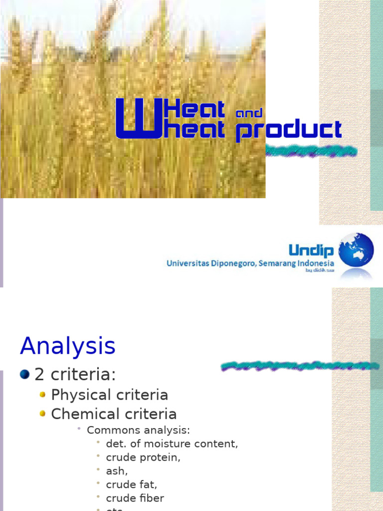 1 Session 1-2-Wheat and Wheat Product | PDF | Chemistry