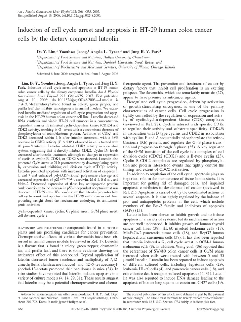 TD PC. Article N1 | PDF | Cell Cycle | Apoptosis