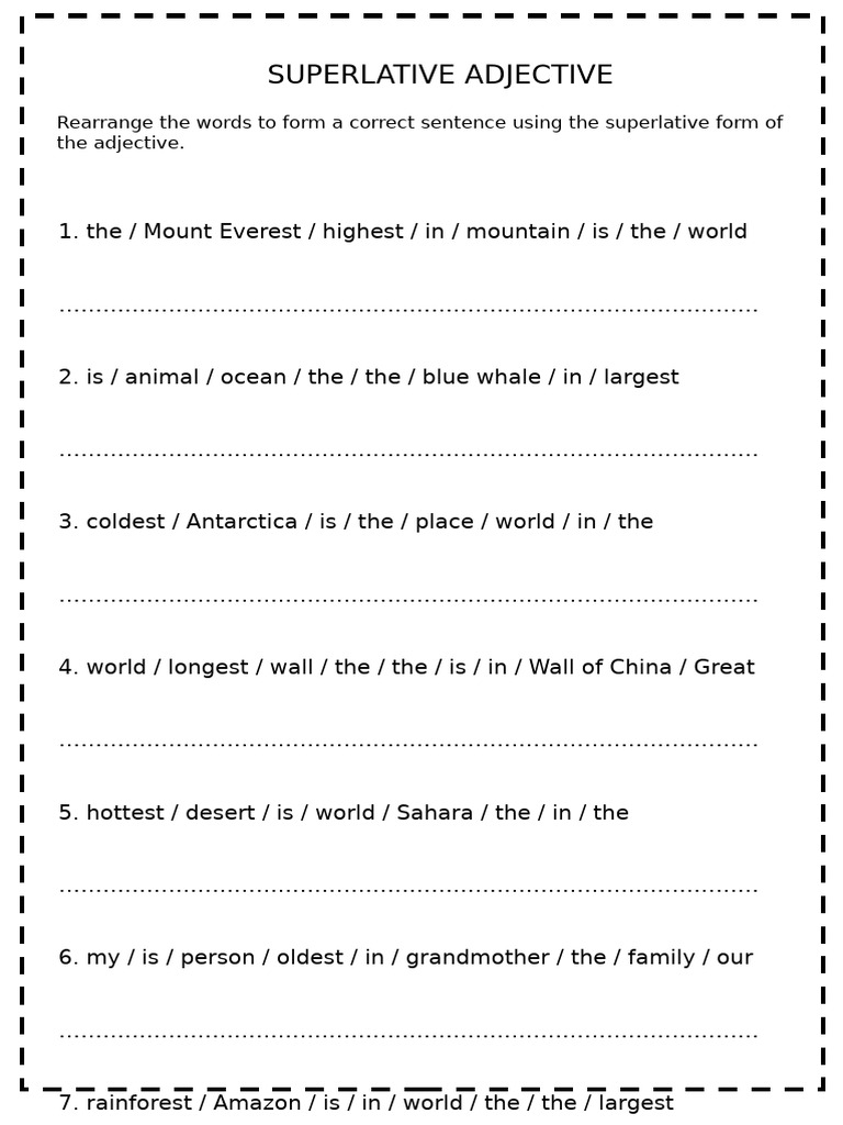 latihan menulis superlative | PDF