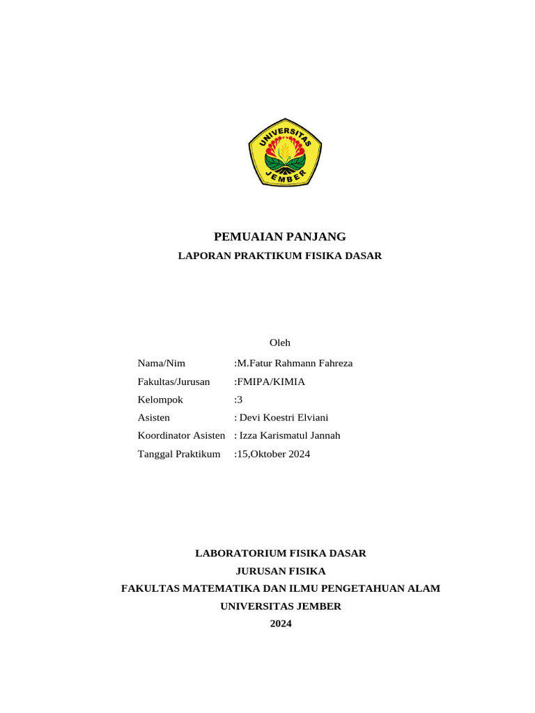 Laporan Pemuaian Panjang Fatur | PDF