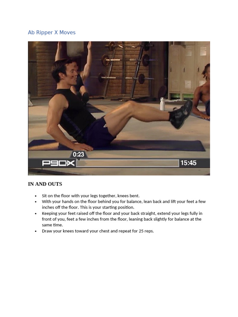 Ab Ripper X Moves | PDF | Foot | Hand