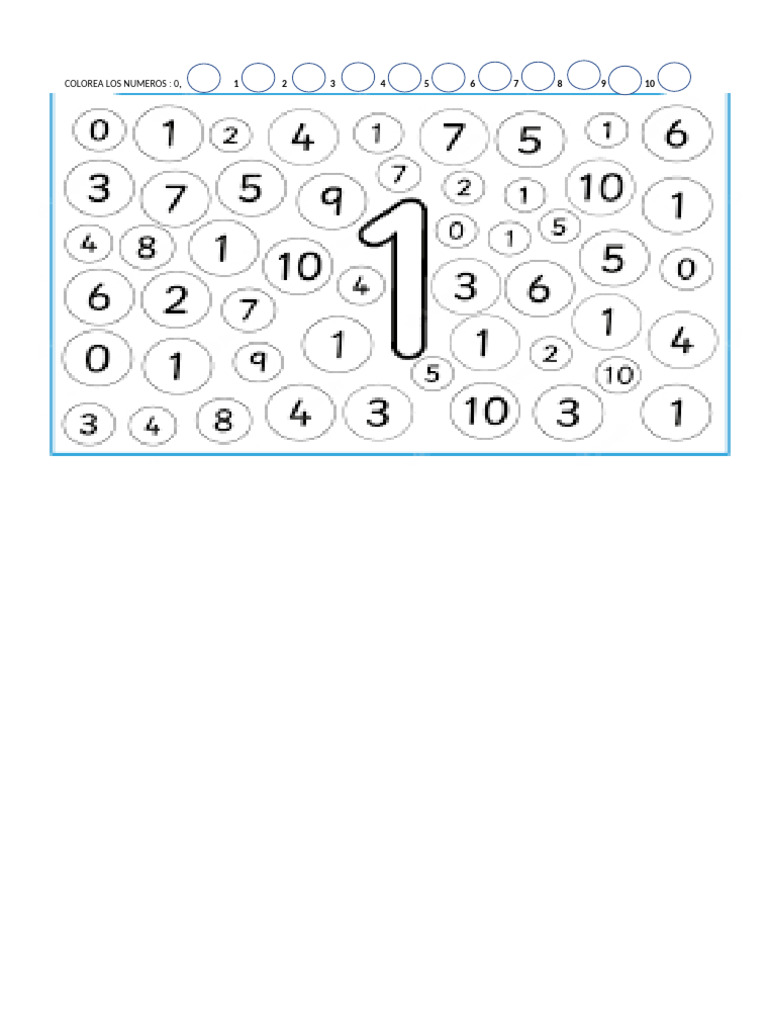 Colorea Los Numeros | PDF