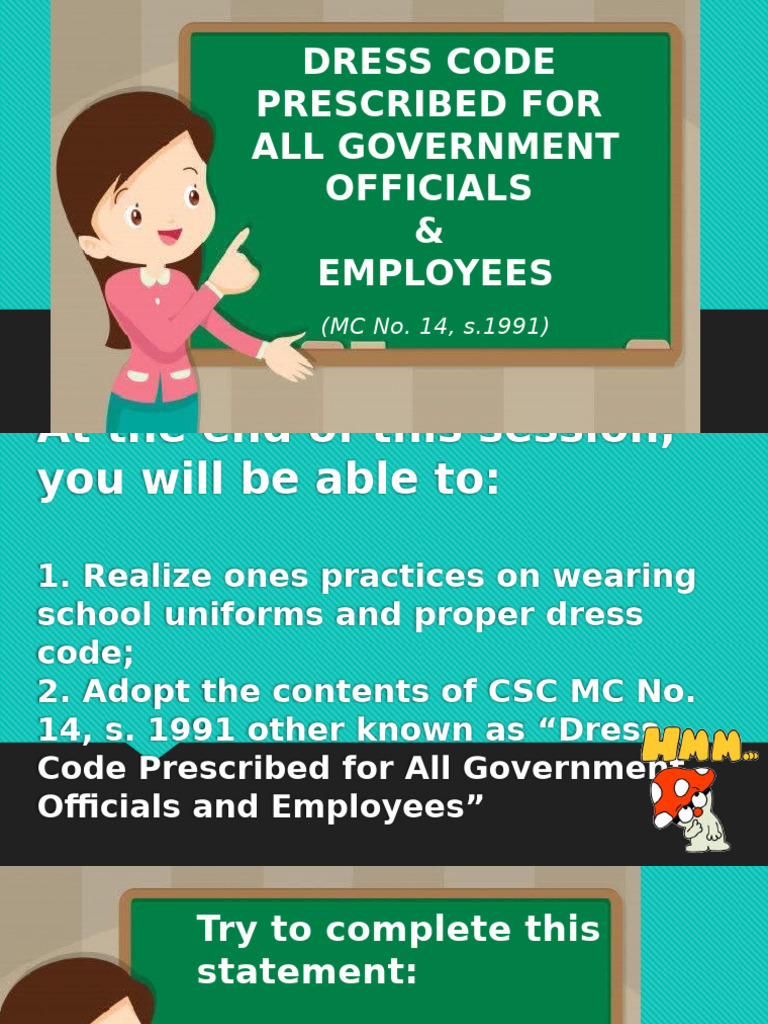 Dress Code Prescribed For Govt Officials & Employees | PDF | Trousers ...