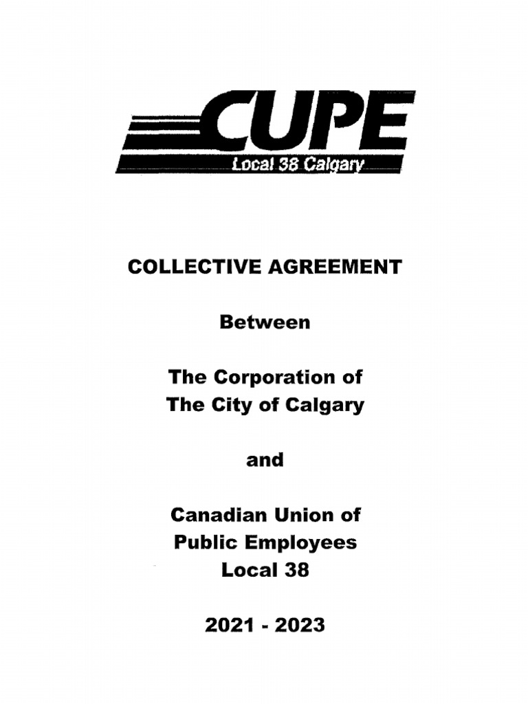 Calgary-CUPE Local 38 Agreement | PDF | Employment | Layoff