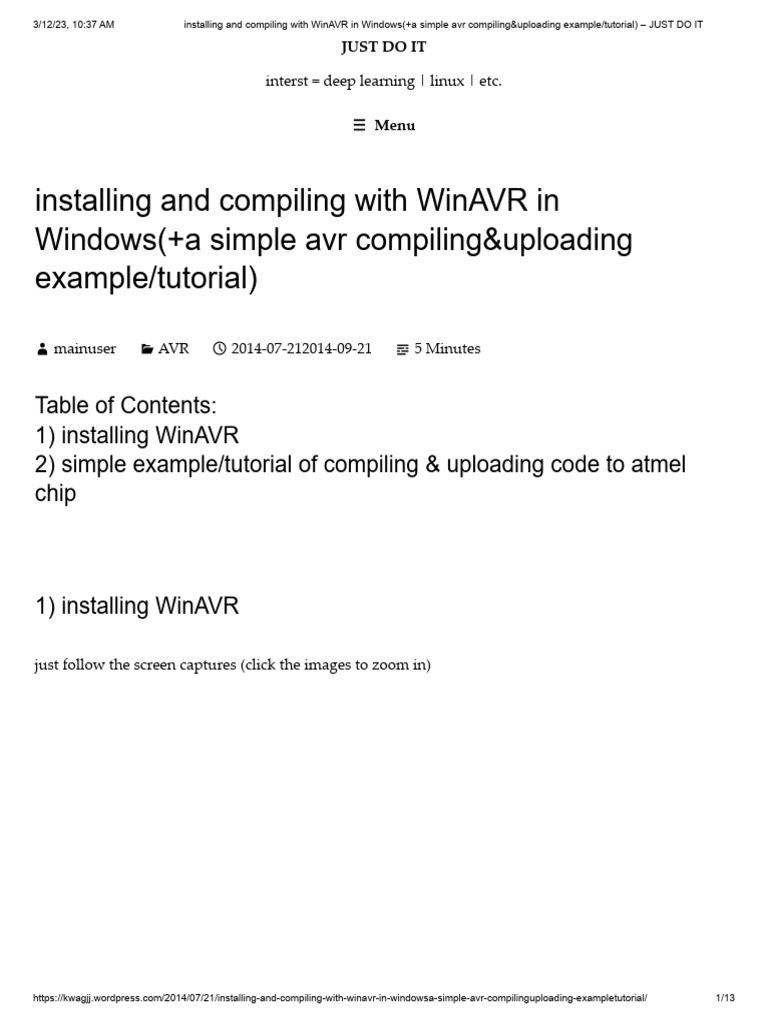 Installing and Compiling With WinAVR in Windows | PDF | Arduino | Directory (Computing)