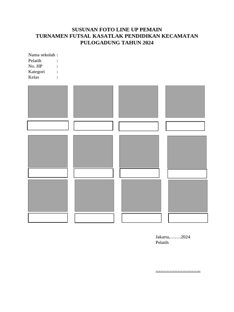 Susunan Foto Line Up Pemain | PDF