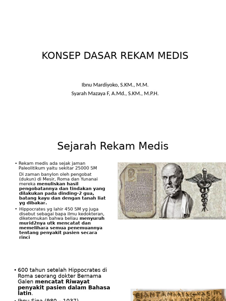 Sejarah Rekam Medis Dan OP | PDF | Kesehatan Holistik