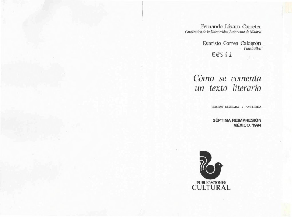 Como Se Comenta Un Texto Literario | PDF