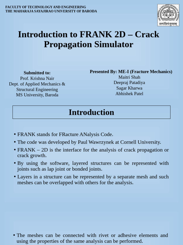 FRANK 2D - Crack Propagation Simulator | PDF | Fracture | Fracture Mechanics