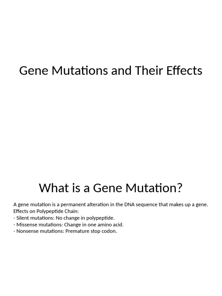 Gene Mutations Presentation | PDF | Wellness | Science & Mathematics