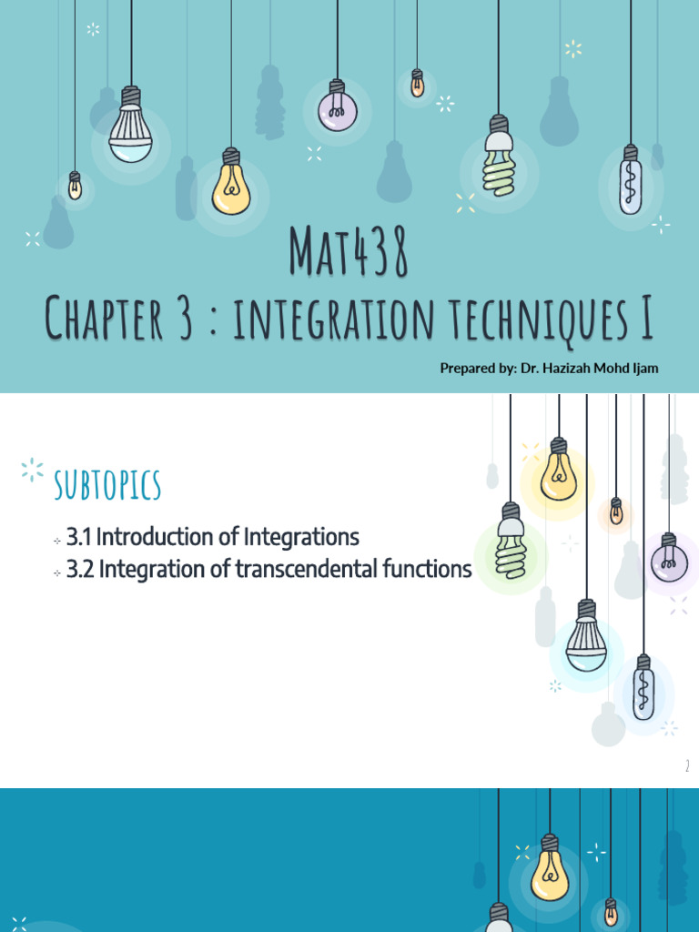 Integration Techniques 1 STUDENT W7 | PDF | Integral | Trigonometric Functions