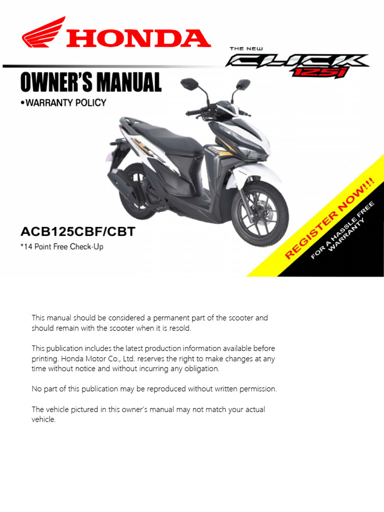 Honda Scooter Owner's Manual | PDF | Fuel Economy In Automobiles | Gasoline
