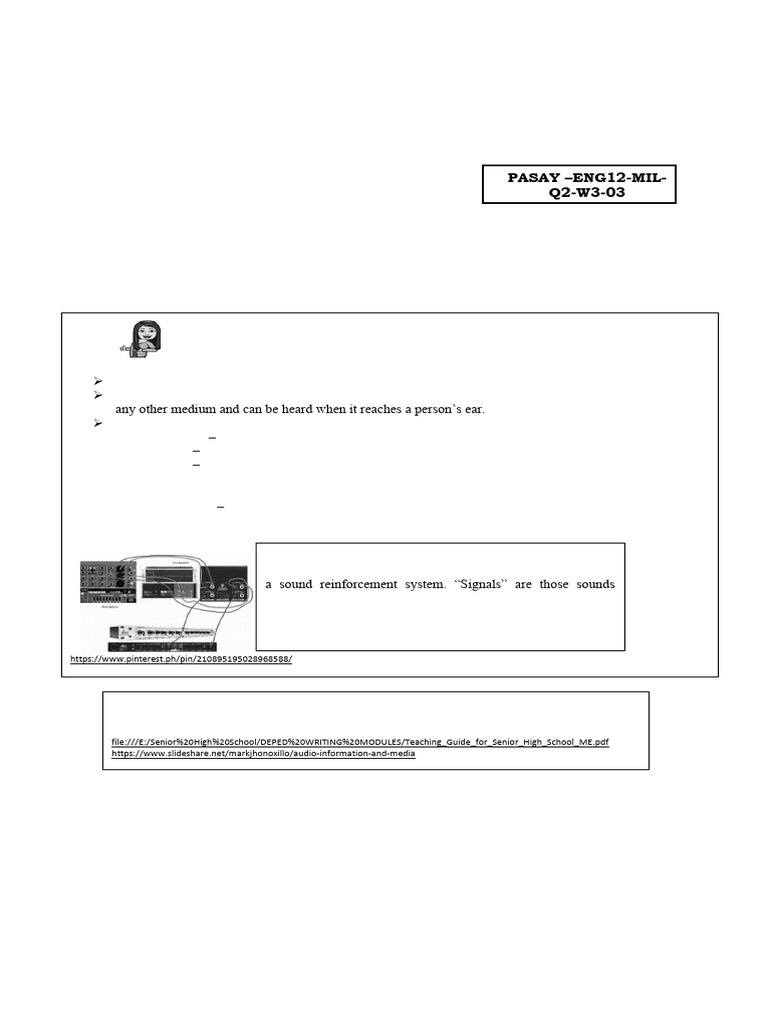 PASAY ENG12 MIL Q2 W3 03 Baylon | PDF | Sound | Pitch (Music)
